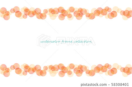 Watercolor polka dot frame orange - Stock Illustration [58308401] - PIXTA