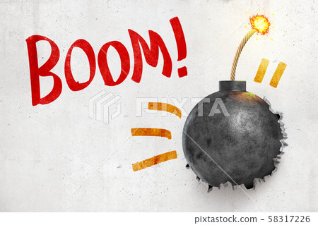 3d rendering of ball bomb with fuse breaking... - Stock Illustration ...