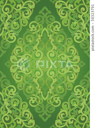 Vector abstract ornament. Medieval green... - Stock Illustration ...