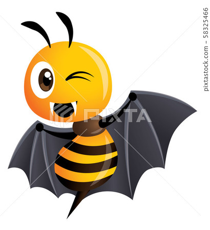 Scary Bee Cartoon Yellow Bee Design Vector Download