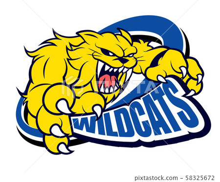 Strong fierce yellow wildcat mascot for sport... - Stock Illustration ...