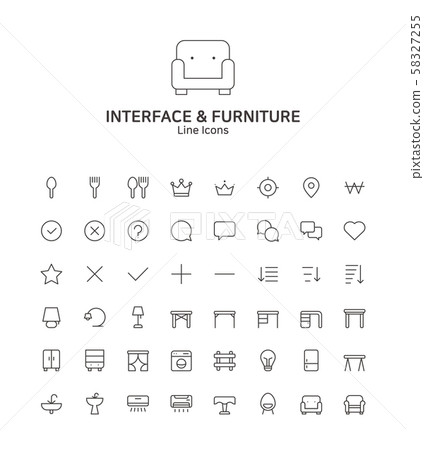 Modern thin line flat design icons set for... - Stock Illustration ...
