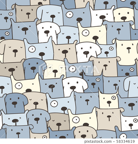 Cute dog seamless pattern background. Vector... - Stock Illustration ...
