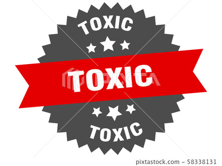 toxic sign. toxic red-black circular band label - Stock Illustration ...