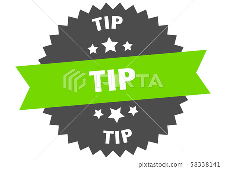 tip sign. tip green-black circular band label - Stock Illustration ...