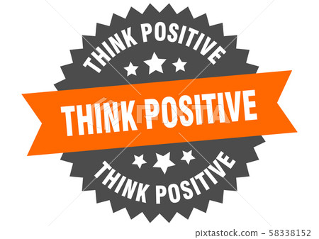 think positive sign. think positive orange-black - Stock Illustration ...