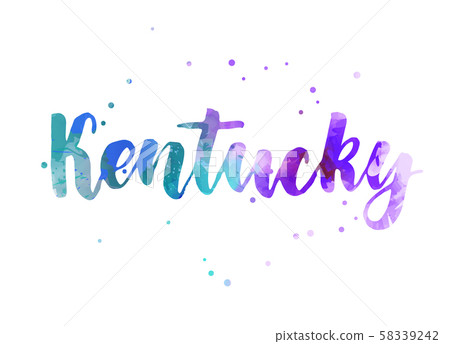 Kentucky watercolor handwritten lettering - Stock Illustration ...