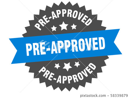 pre-approved sign. pre-approved blue-black - Stock Illustration ...