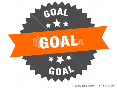 goal sign. goal orange-black circular band label - Stock Illustration ...