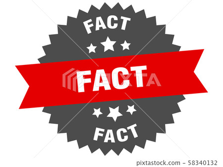 fact sign. fact red-black circular band label - Stock Illustration ...