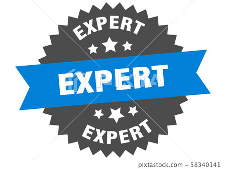 expert sign. expert blue-black circular band label - Stock Illustration ...