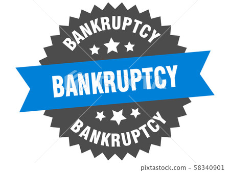 bankruptcy sign. bankruptcy blue-black circular-插圖素材 [58340901] - PIXTA圖庫