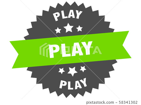 play sign. play green-black circular band label - Stock Illustration ...