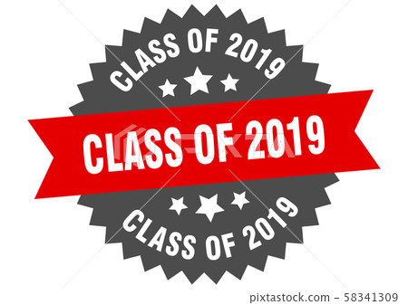 class of 2019 sign. class of 2019 red-black - Stock Illustration ...