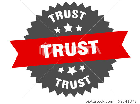 trust sign. trust red-black circular band label - Stock Illustration ...