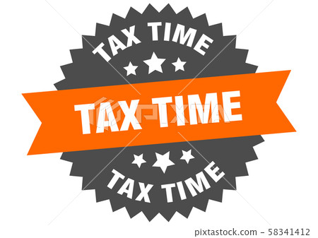 tax time sign. tax time orange-black circular band - Stock Illustration ...
