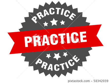 practice sign. practice red-black circular band - Stock Illustration ...