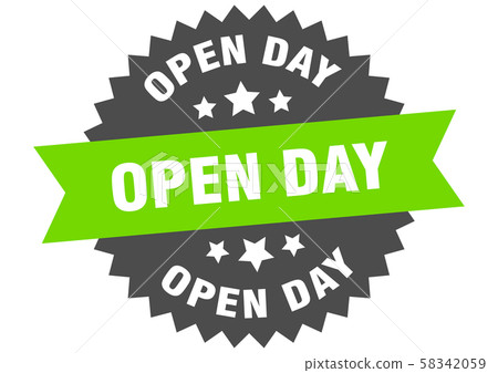 open day sign. open day green-black circular band - Stock Illustration ...