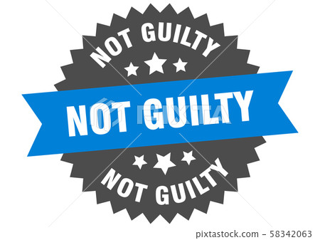 not guilty sign. not guilty blue-black circular - Stock Illustration ...