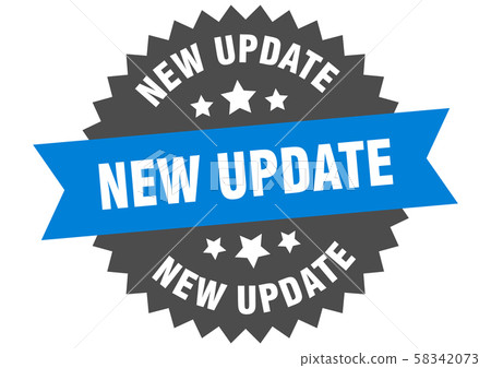 new update sign. new update blue-black circular - Stock Illustration ...