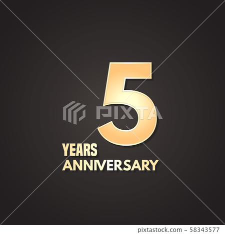 5 years anniversary vector icon, logo. Graphic... - Stock Illustration ...