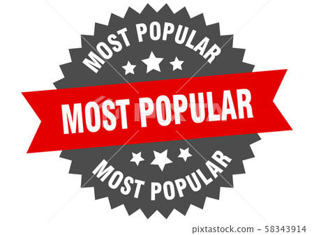 most popular sign. most popular red-black circular - Stock Illustration ...