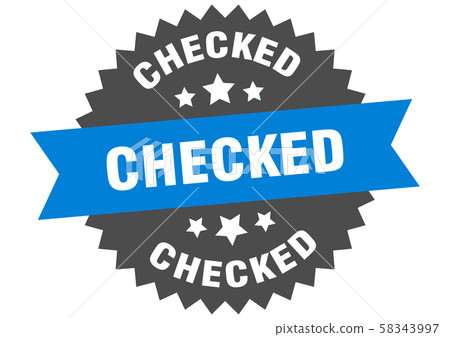 checked sign. checked blue-black circular band - Stock Illustration ...