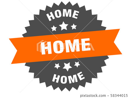 home sign. home orange-black circular band label-插圖素材 [58344015] - PIXTA圖庫