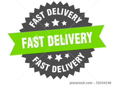 fast delivery sign. fast delivery green-black - Stock Illustration ...