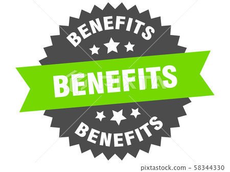 benefits sign. benefits green-black circular band - Stock Illustration ...