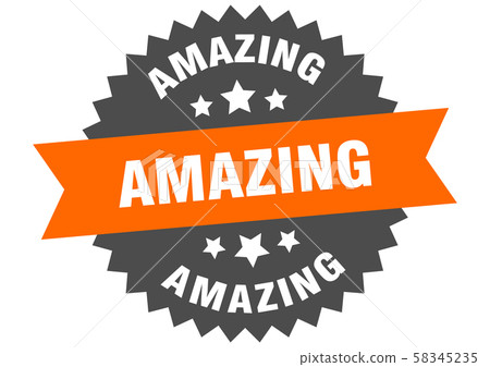 amazing sign. amazing orange-black circular band - Stock Illustration ...