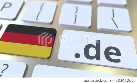 German domain .de and flag of Germany on the... - Stock Illustration ...