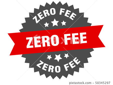 zero fee sign. zero fee red-black circular band - Stock Illustration ...