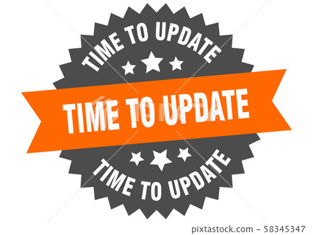 time to update sign. time to update orange-black - Stock Illustration ...