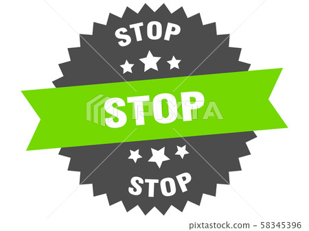 stop sign. stop green-black circular band label - Stock Illustration ...