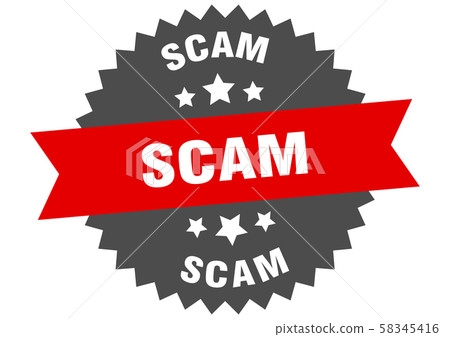 scam sign. scam red-black circular band label - Stock Illustration ...