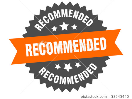 recommended sign. recommended orange-black - Stock Illustration ...