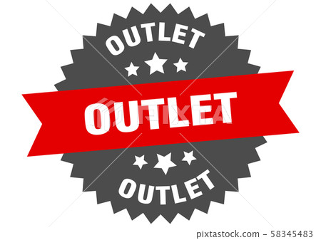 outlet sign. outlet red-black circular band label - Stock Illustration ...