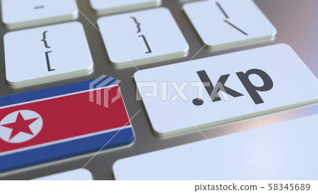 Domain .kp and flag of North Korea on the... - Stock Illustration ...