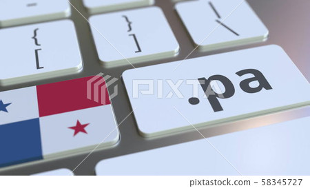 Panamian domain .pa and flag of Panama on the... - Stock Illustration ...