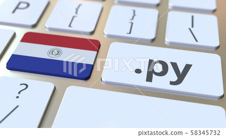 Paraguayan domain .py and flag of Paraguay on... - Stock Illustration ...