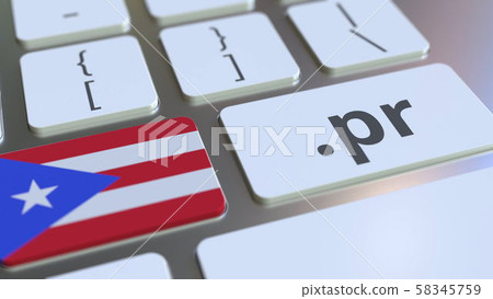 Domain .pr and flag of Puerto Rico on the... - Stock Illustration ...