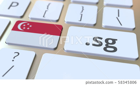 Singaporean domain .sg and flag of Singapore on... - Stock Illustration ...