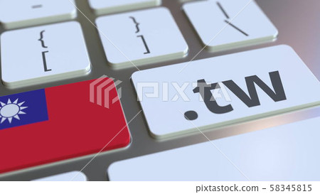 Taiwanese domain .tw and flag of Taiwan on the... - Stock Illustration ...