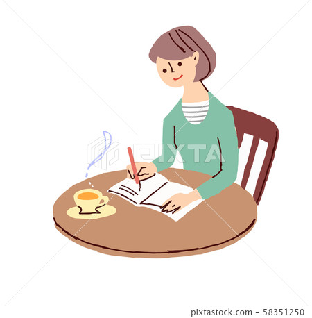 Woman Writing Clipart