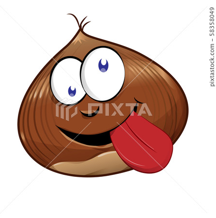 funny chestnut character mascot isolated on white - Stock Illustration ...