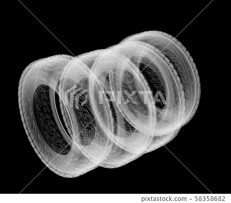 Car wheels X-Ray style - Stock Illustration [58358682] - PIXTA