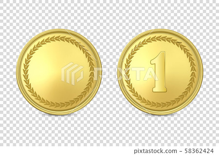 Vector 3d Realistic Blank Golden and Silver... - Stock Illustration ...