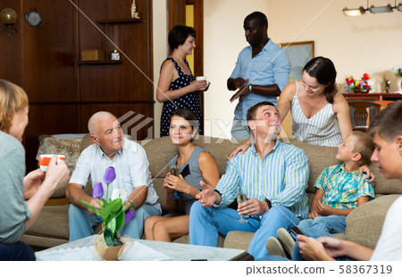 Meeting of relatives and guests of large... - Stock Photo [58367319 ...