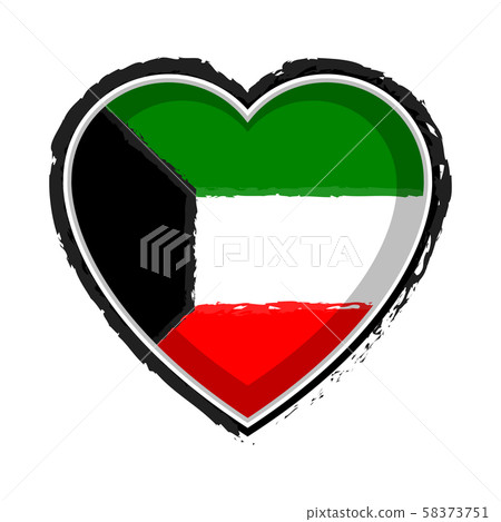 Heart shaped flag of Kuwait - Stock Illustration [58373751] - PIXTA